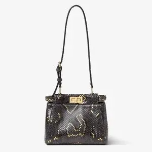 Fendi My Peekaboo® Xs Hand-painted Black Python Bag - [black]